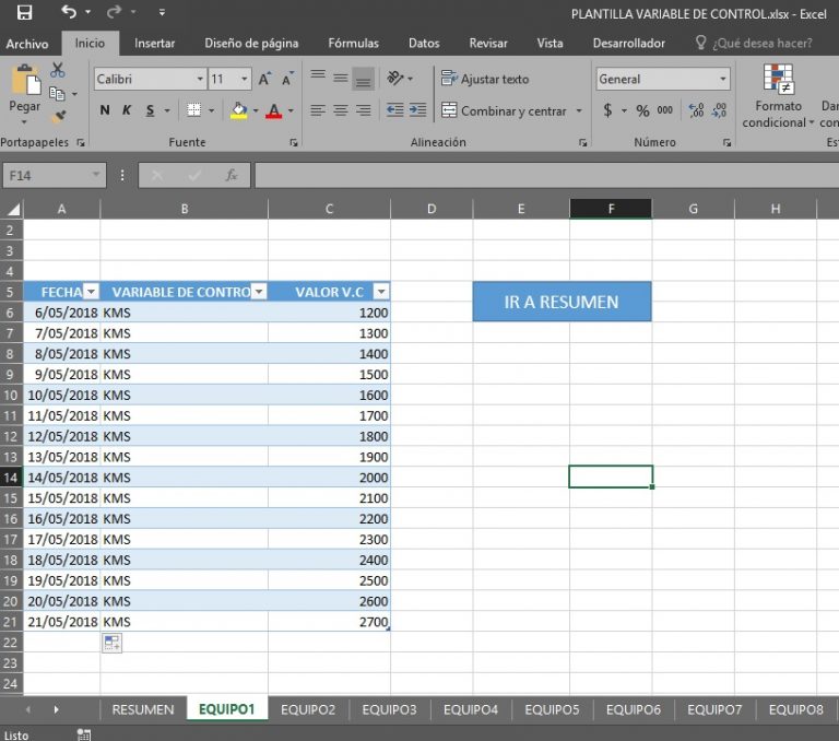 Formato Excel Para Registro De Variables De Control 8394
